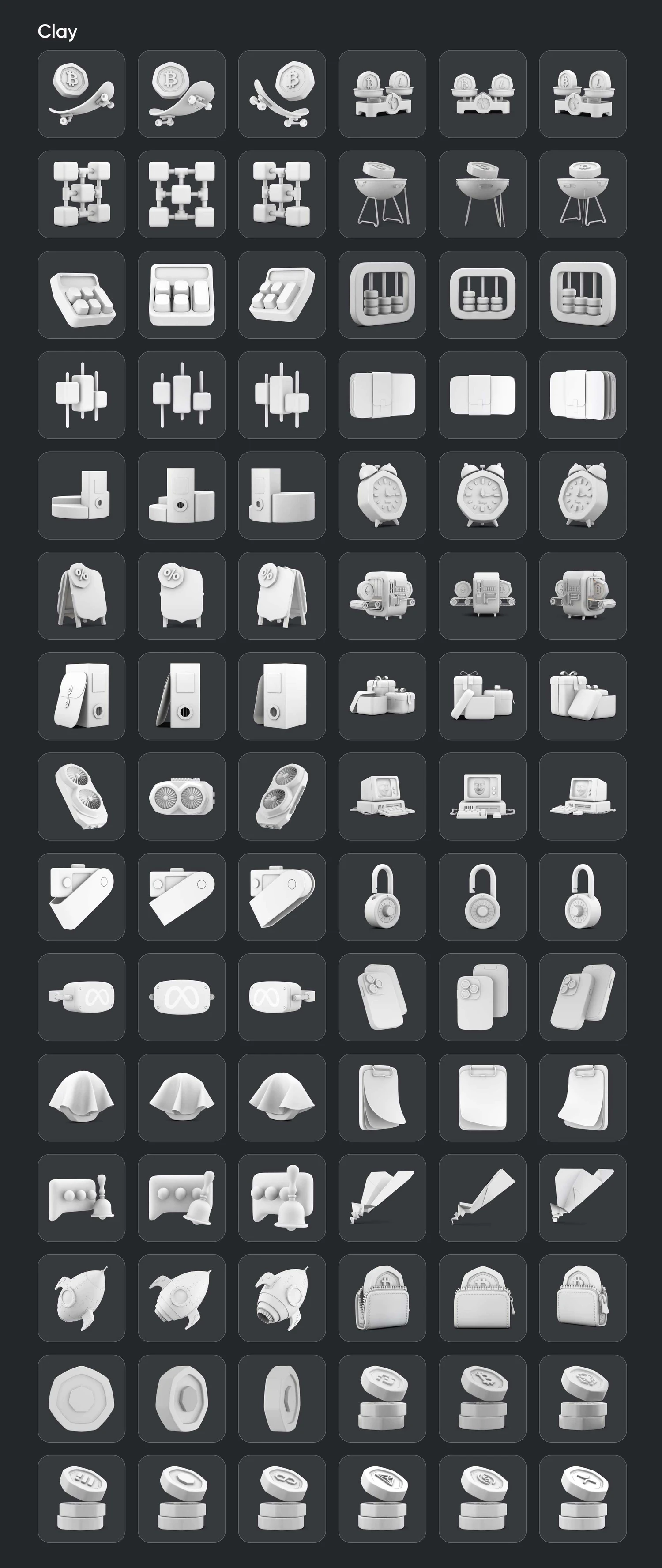 4275 36款3D立体卡通区块链金融加密货币icon图标插图插画ps分层设计素材 36 Crypto 3D icons@GOOODME.COM _ 果觅网（gooodme）